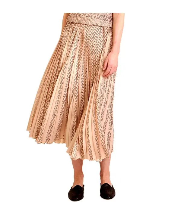Herno Pleated Skirt With All-over Pattern