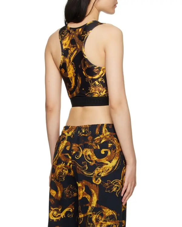 Versace Magazine-printed Sleeveless Cropped Top