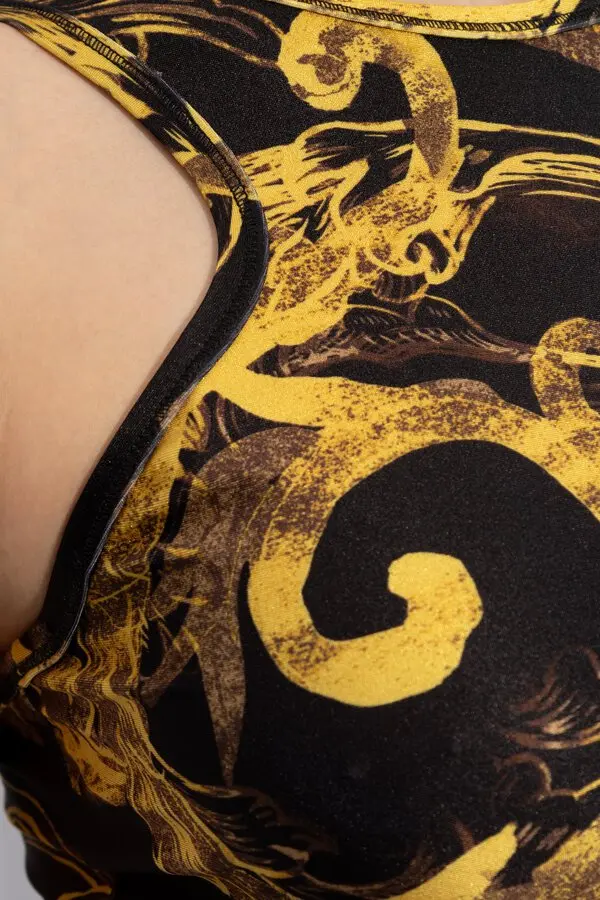 Versace Magazine-printed Sleeveless Cropped Top