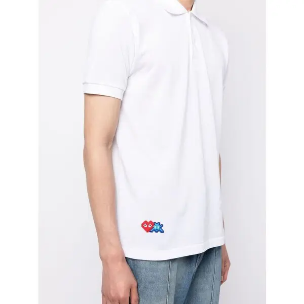 Play Comme Des Garcon Lapel Short-sleeved Polo Shirt