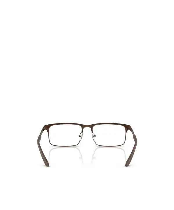 Emporio Armani Rectangular Full Rim Eyeglasses - Brown