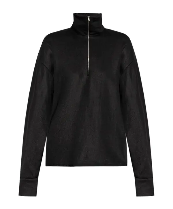 JIL SANDER Half-zip High Neck Sweatshirt - Black