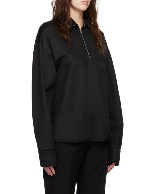 JIL SANDER Half-zip High Neck Sweatshirt - Black