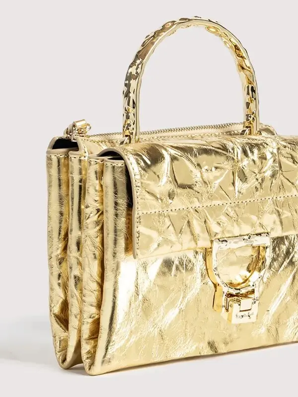 COCCINELLE Arlettis Handbag With Crinkled Effect - Nude