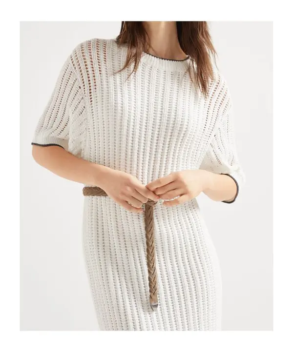 Brunello Cucinelli Ribbed-knit Short-sleeved Dress