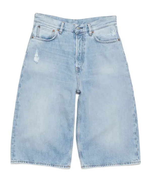 Acne Studios Loose Fit Denim Shorts - Light Blue