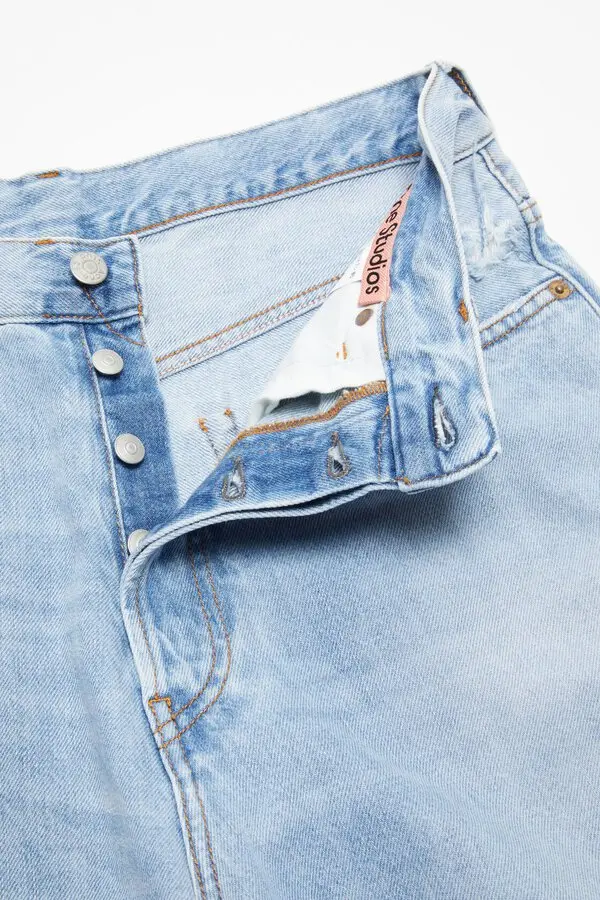 Acne Studios Loose Fit Denim Shorts - Light Blue