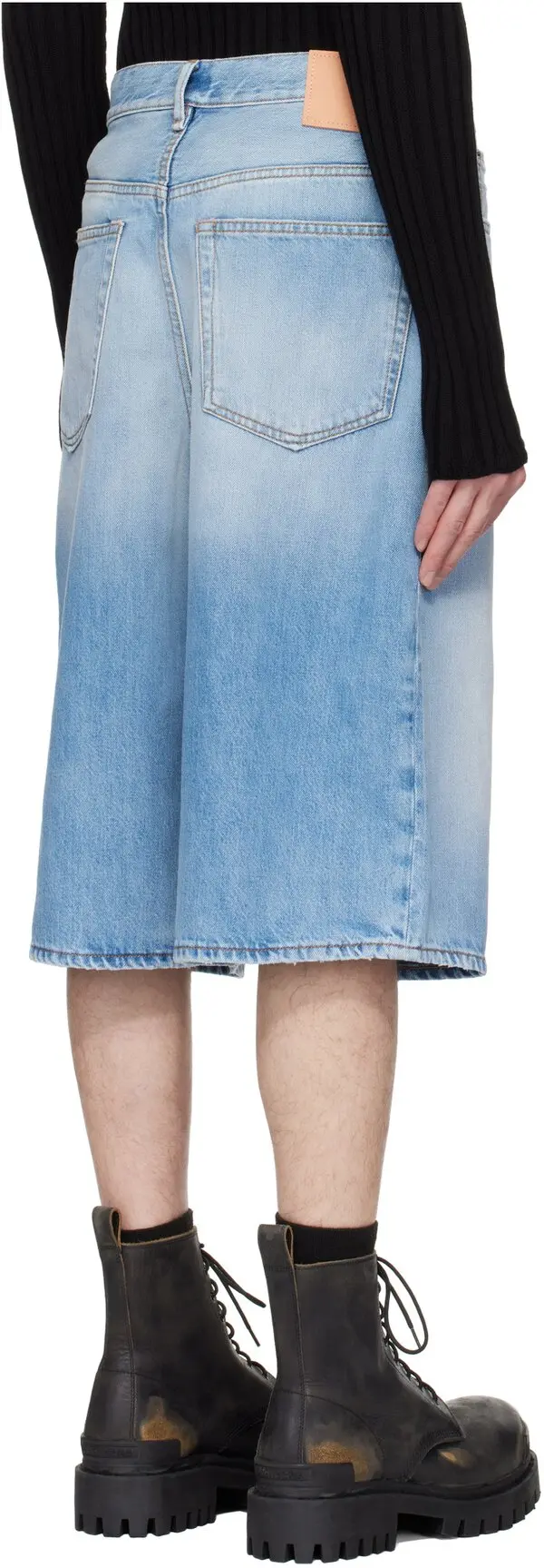 Acne Studios Loose Fit Denim Shorts - Light Blue