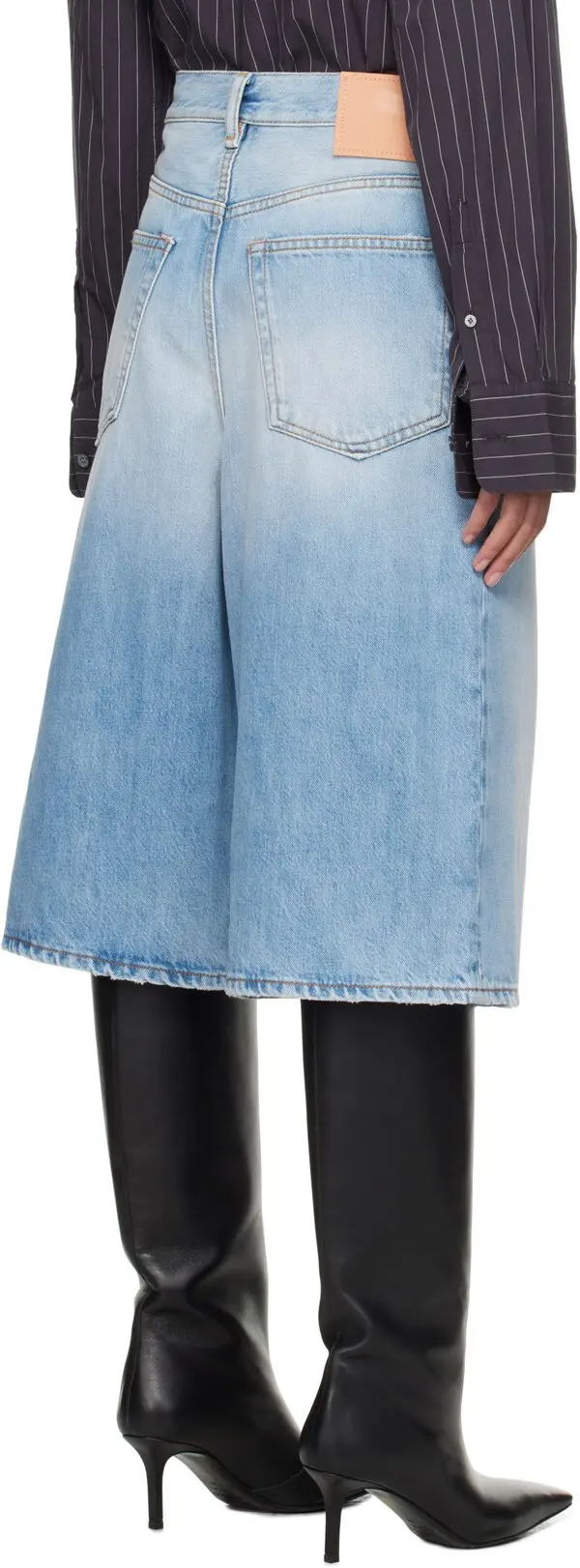 Acne Studios Loose Fit Denim Shorts - Light Blue