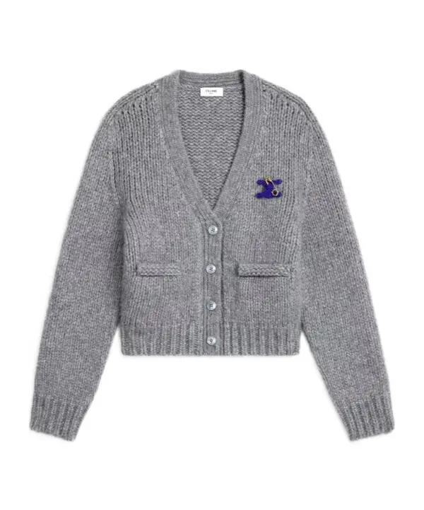 Celine Cardigan In Cashmere And Silk - Light Gray