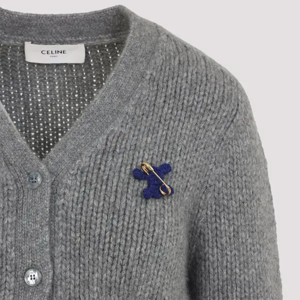 Celine Cardigan In Cashmere And Silk - Light Gray