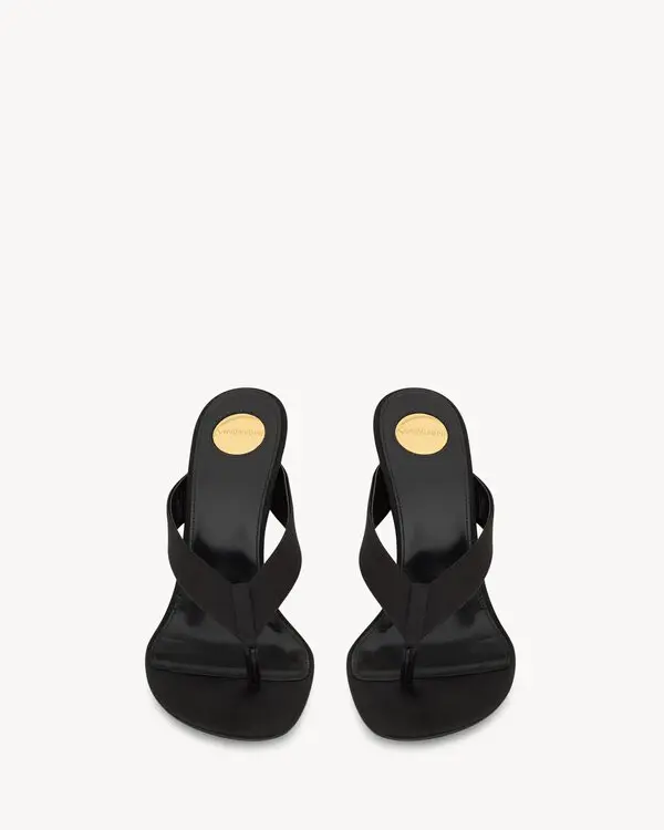 Saint Laurent Opyum Logo Plaque Mules - Black