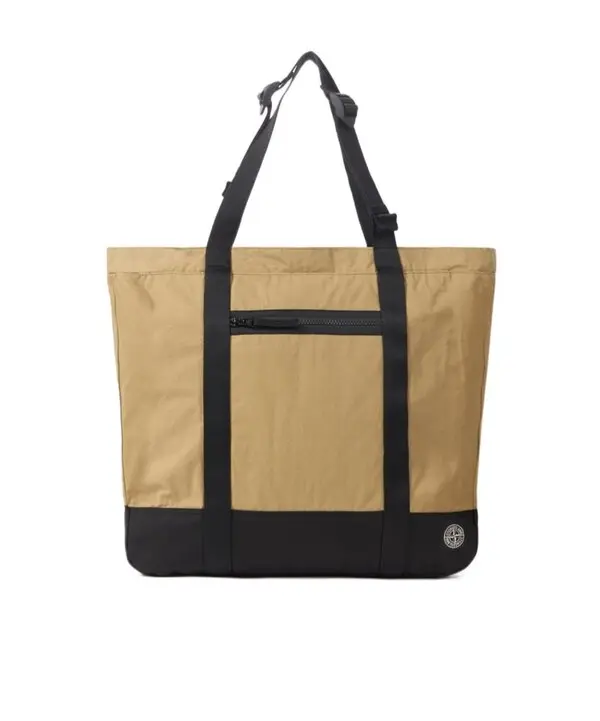 Stone Island Logo Patch Shopper Bag - Military Green