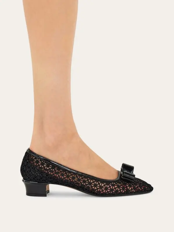 FERRAGAMO Vara Bow Macramé Lace Pumps