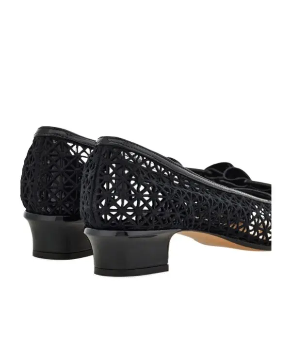 FERRAGAMO Vara Bow Macramé Lace Pumps