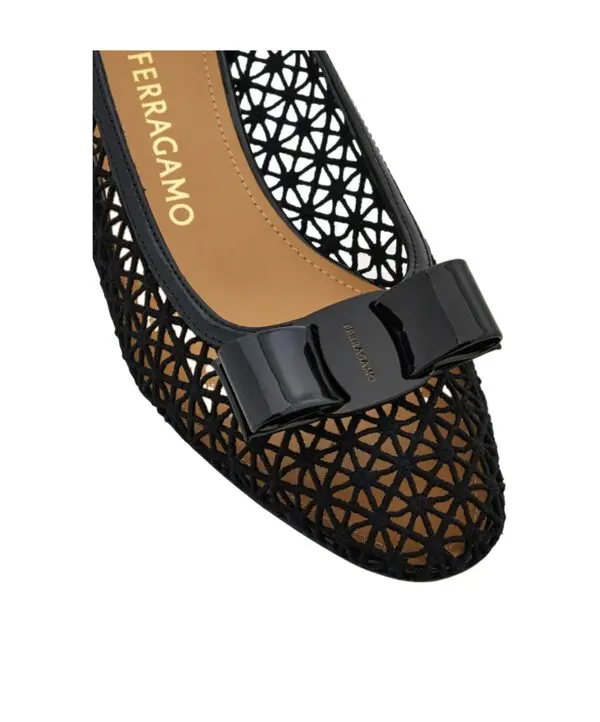 FERRAGAMO Vara Bow Macramé Lace Pumps