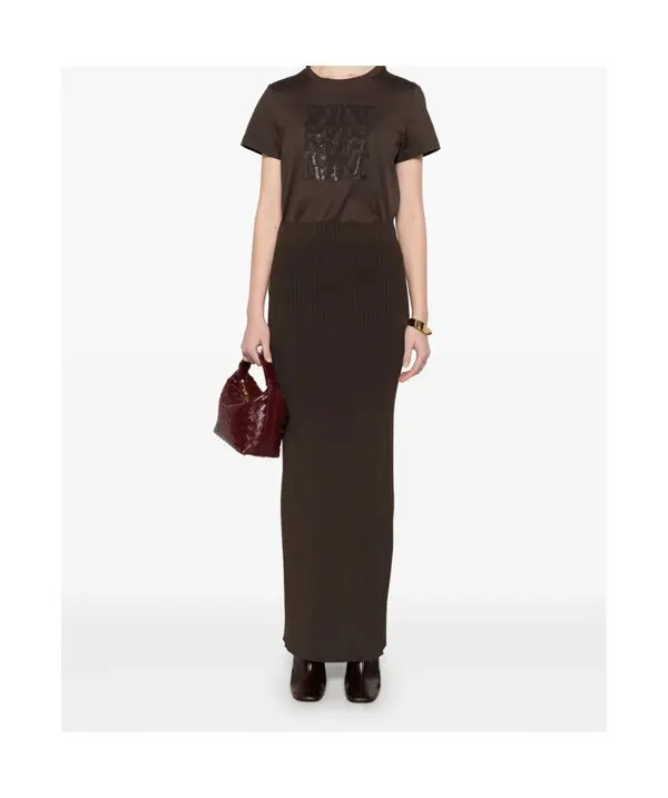 Max Mara Giovane Embroidered Crewneck T-shirt - Brown