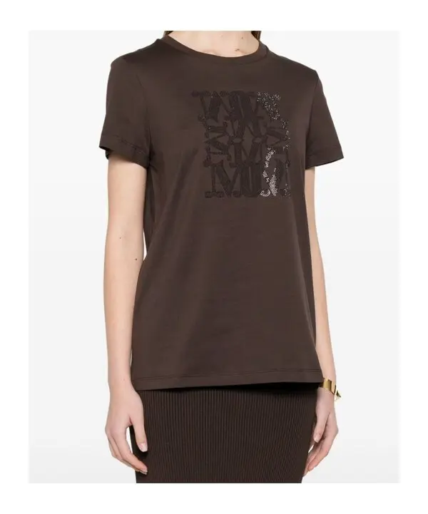 Max Mara Giovane Embroidered Crewneck T-shirt - Brown