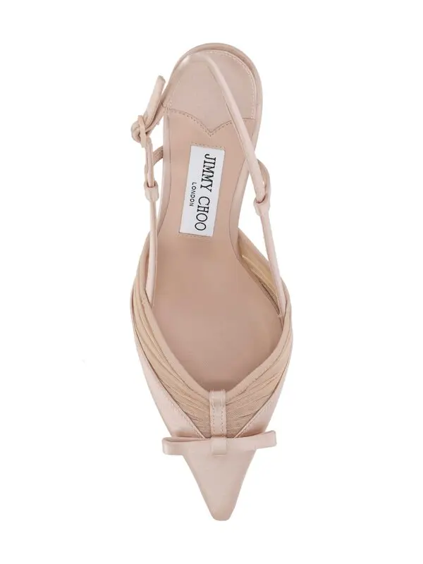 JIMMY CHOO Afia Mesh Slingback Pumps - Nude