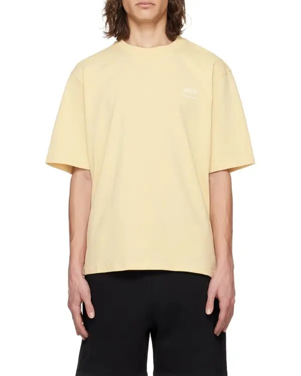 AMI Paris Logo Printed Crewneck T-shirt - Nude