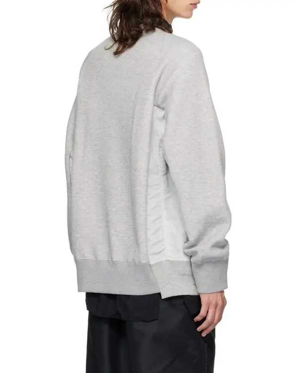 Sacai Long-sleeved Panelled Crewneck Sweatshirt