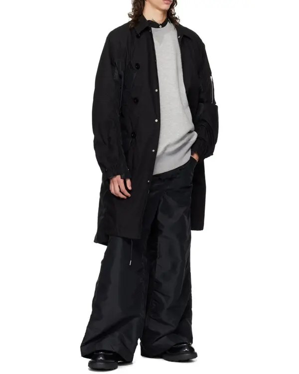 Sacai Long-sleeved Panelled Crewneck Sweatshirt