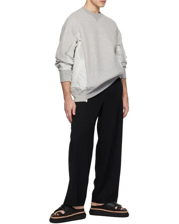 Sacai Long-sleeved Panelled Crewneck Sweatshirt
