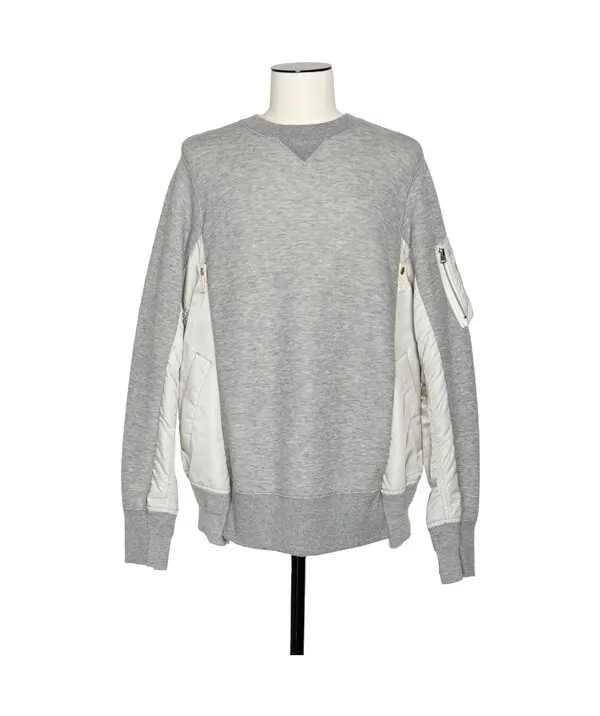 Sacai Long-sleeved Panelled Crewneck Sweatshirt