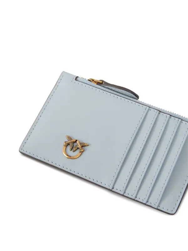 Pinko Logo Plaque Zipped Card Holder - Blue