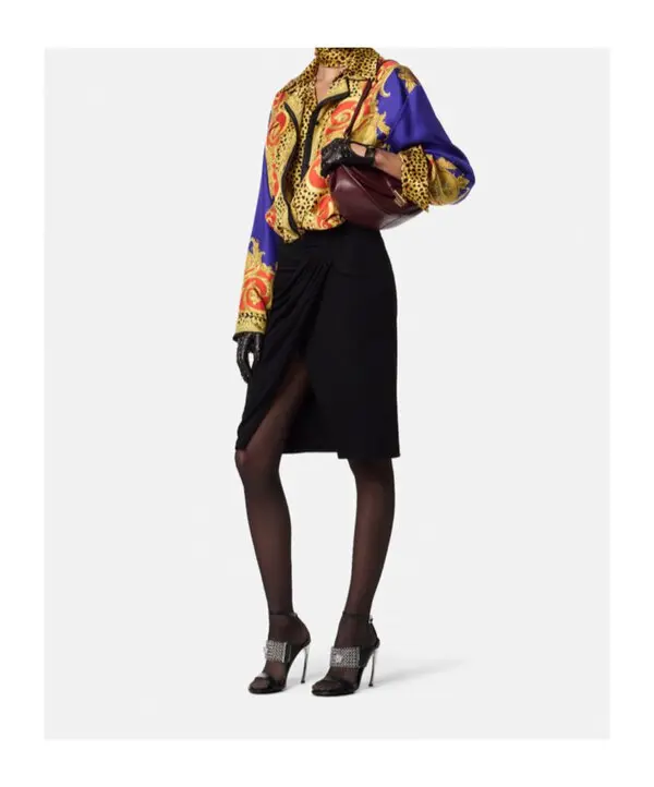 Versace Cheetah-print Tie-neck Blouse