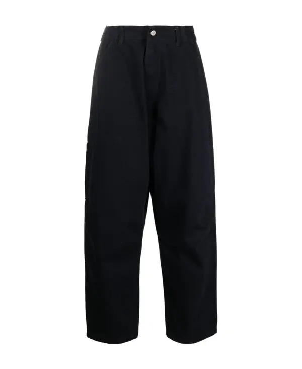 Emporio Armani Logo-patch Straight-leg Cotton Trousers