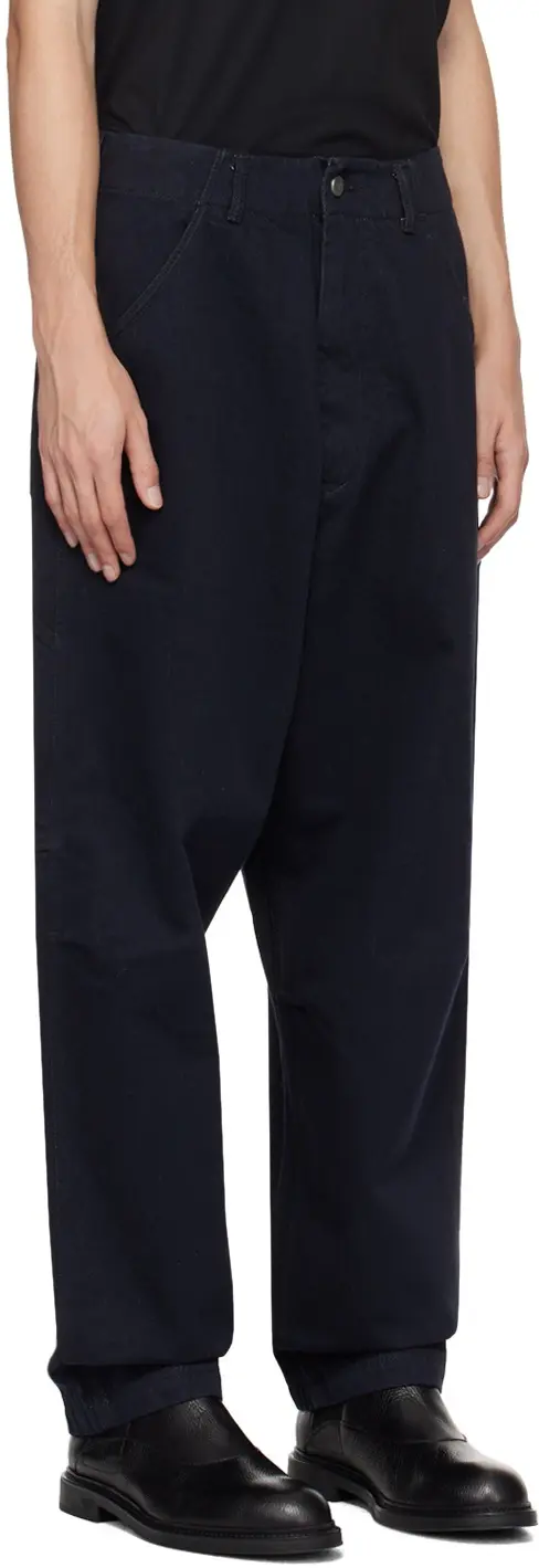 Emporio Armani Logo-patch Straight-leg Cotton Trousers