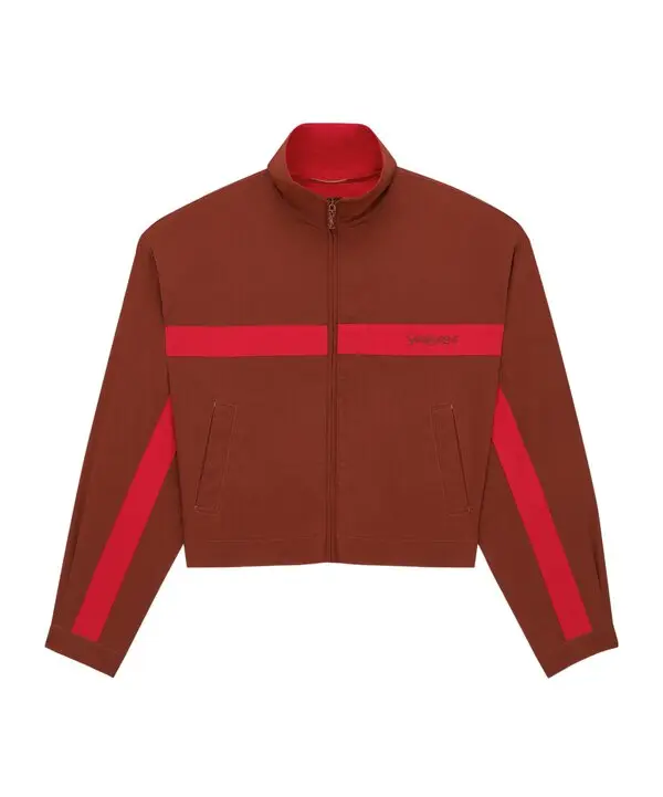 Saint Laurent Zip-up High Neck Jacket With Embroidered Logo