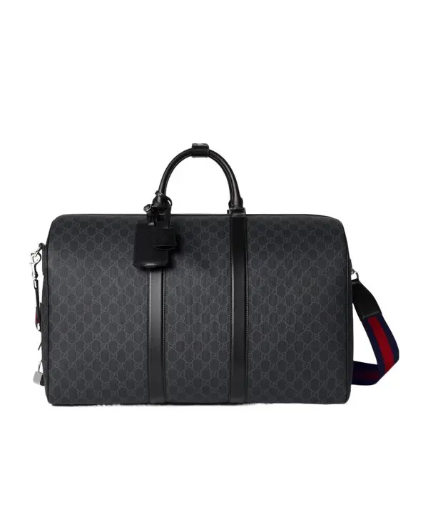 Gucci Gg Monogrammed Duffle Bag - Black