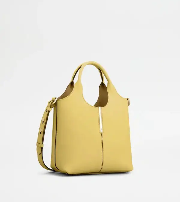 TOD'S Mini Shopping Bag With Engraved Logo - Yellow