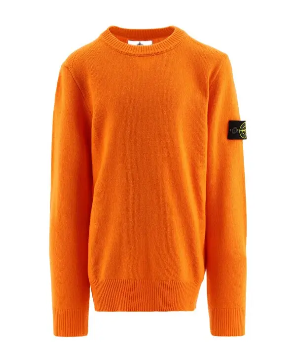 Stone Island Teen Logo-patch Crew Neck Sweatshirt