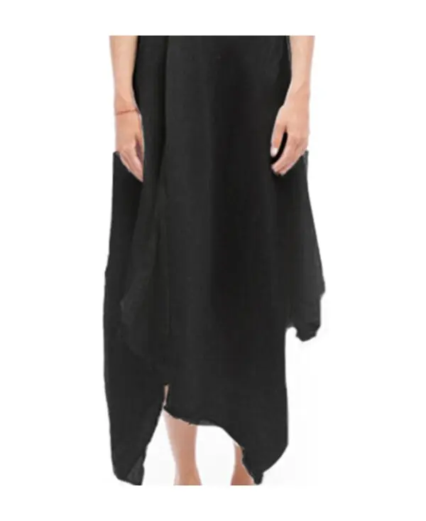 MARC LE BIHAN Asymmetrical Draped Pleated Dress - Black