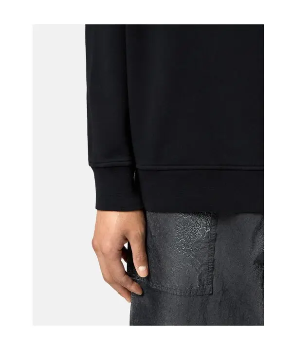 Stone Island Logo Print Crewneck Sweatshirt - Black