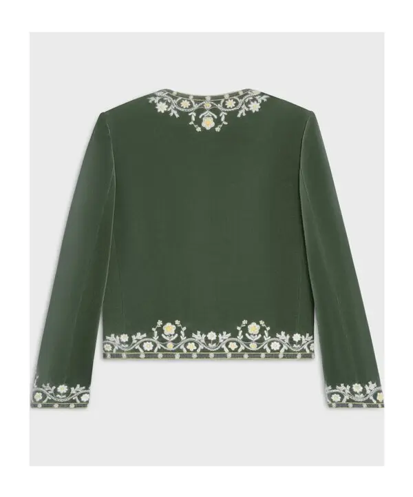Celine Embroidered Velvet Chelsea Jacket