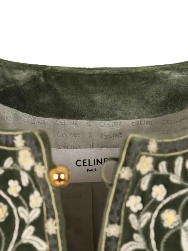 Celine Embroidered Velvet Chelsea Jacket