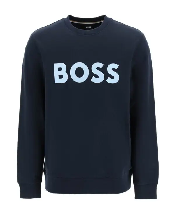 Hugo Boss Logo Print Cotton Sweatshirt - Black
