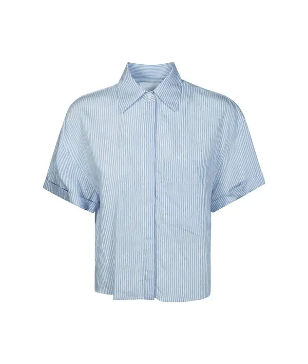 DONDUP Striped Short-sleeve Shirt - Light Blue
