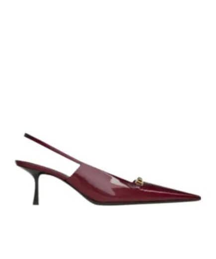 Saint Laurent Carine Slingback Pumps - Deep Bordeaux Red