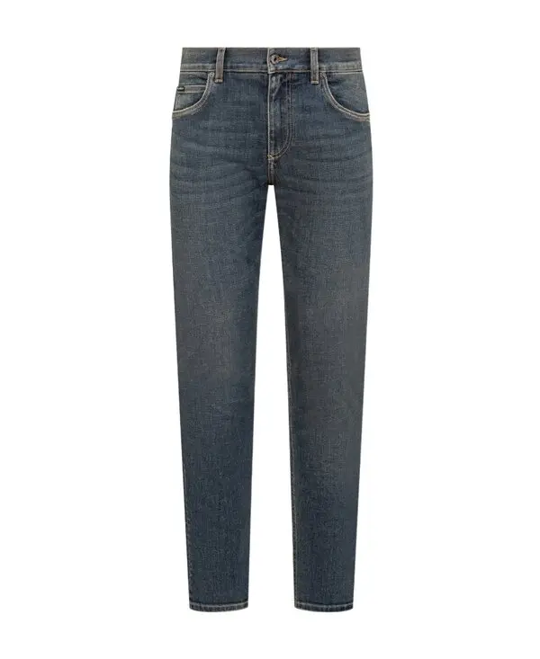 Dolce & Gabbana Straight-leg Jeans With Logo Plaque
