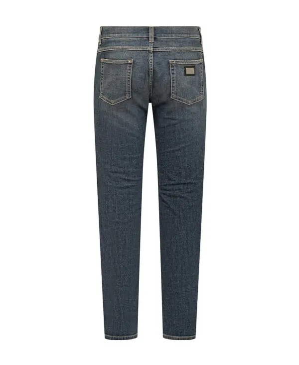 Dolce & Gabbana Straight-leg Jeans With Logo Plaque