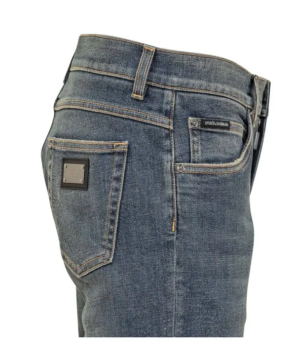 Dolce & Gabbana Straight-leg Jeans With Logo Plaque