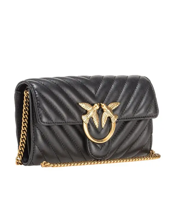 Pinko Love One Quilted Shoulder Bag With Chain Strap