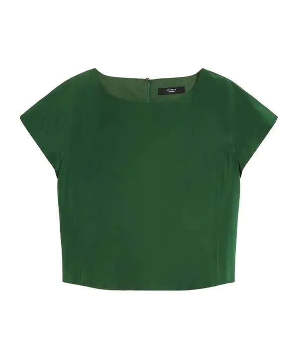 Max Mara Open Neck Shirt With Kimono Sleeves - Green