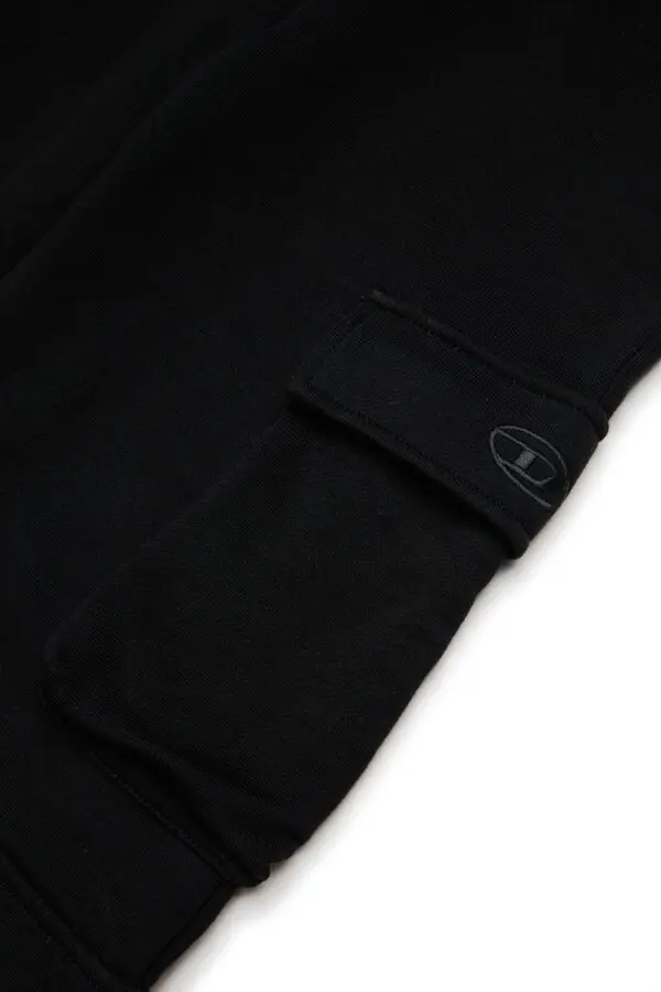 DIESEL® Cotton Cargo Trousers With Embroidered Logo