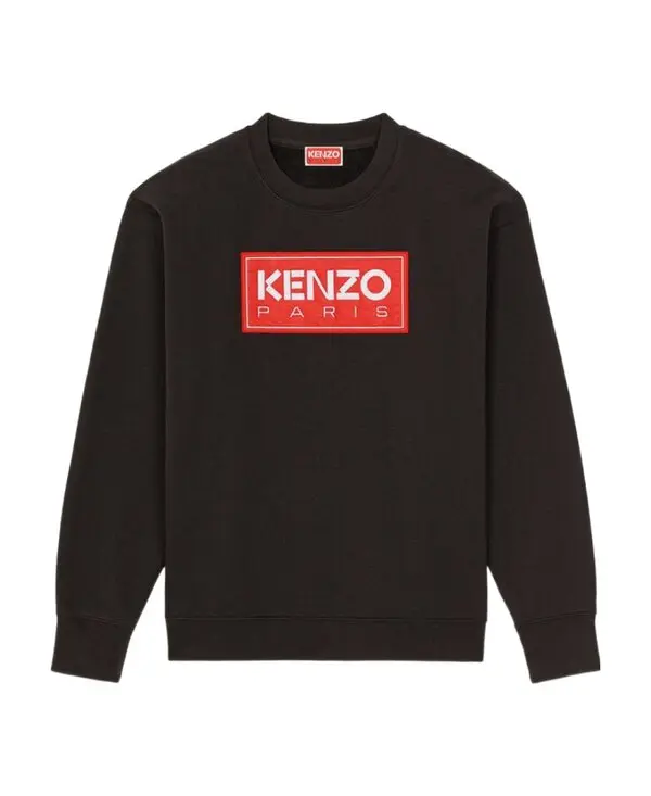 Kenzo Logo Patch Drop-shoulder Sweatshirt - Black